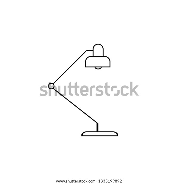 Desk Lamp Outline Iconvector Best Line Stock Vector (Royalty Free ...