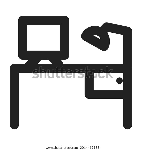 Desk Outline Icon Suitable Office Set Stock Vector (Royalty Free ...