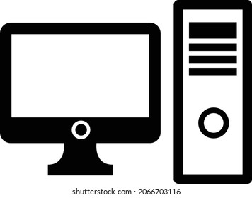 Desktop Computer Black Icon Vector Stock Vector (Royalty Free ...