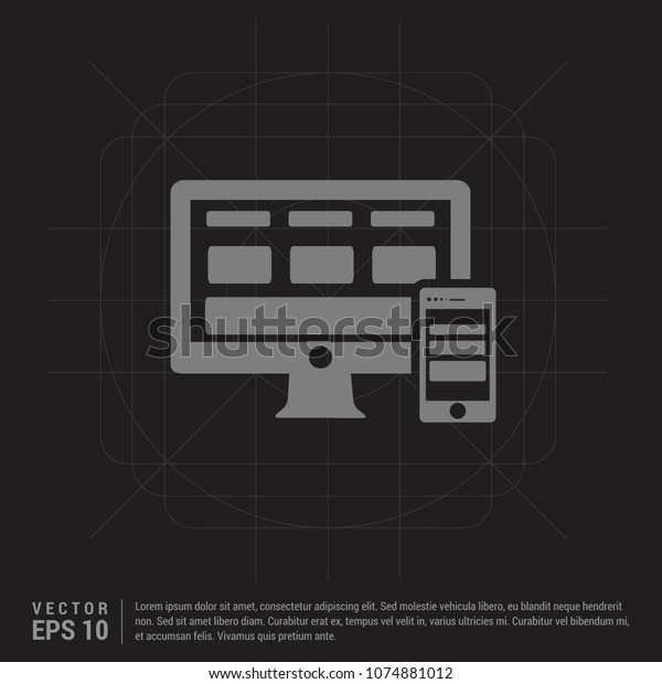 Desktop Computer Icon Black Creative Background Stock Vector (Royalty ...