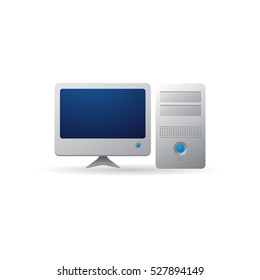 Desktop Computer Icon Color Electronic Office Stock Vector (Royalty ...