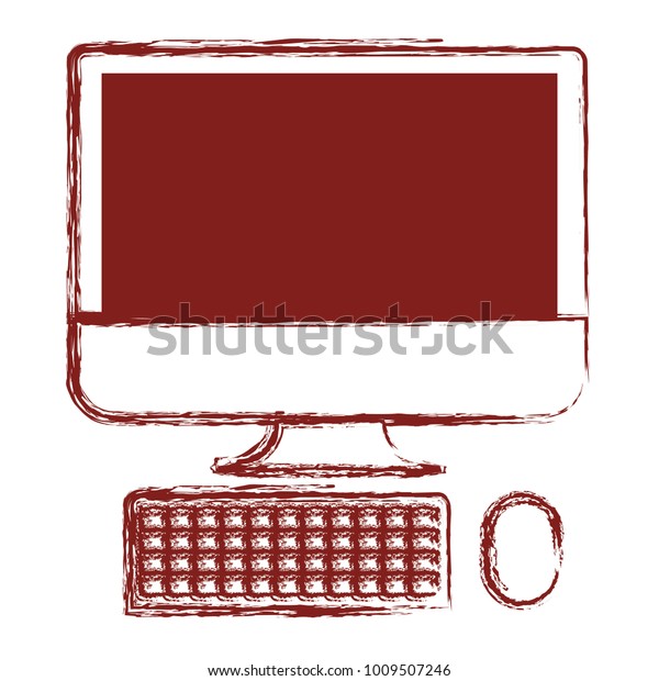Desktop Computer Icon Dark Red Blurred Stock Vector (Royalty Free ...
