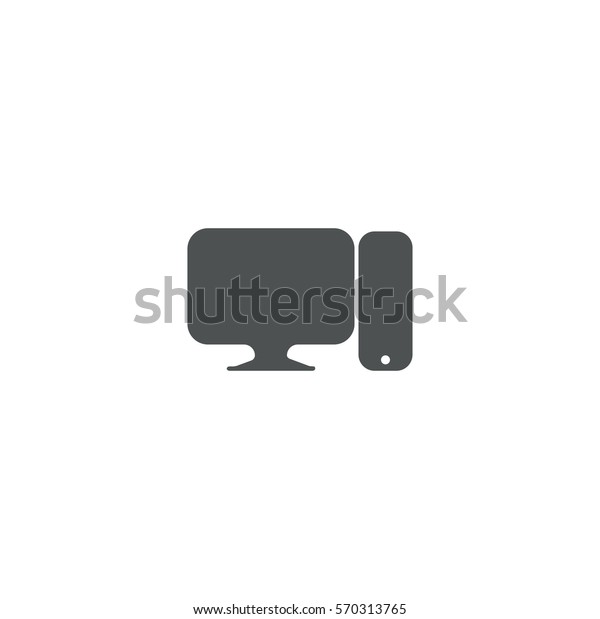 Desktop Computer Icon Sign Design Stock Vector (Royalty Free) 570313765 ...