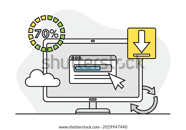 Desktop Computer Monitor Loading Window Programmed: เวกเตอร์สต็อก (ปลอด ...