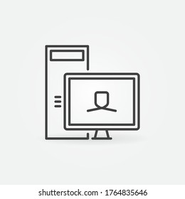 Desktop Computer Pc Outline Vector Concept Stock Vector (Royalty Free ...