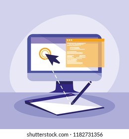 Desktop Computer Webpage Templates Stock Vector (Royalty Free ...