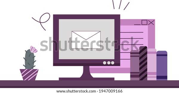 Desktop Computer Website Vector Graphic Stock Vector (Royalty Free ...
