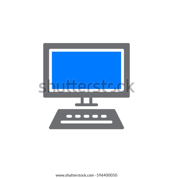 Desktop Computer Workstation Icon Vector Filled Stock Vector (Royalty ... Desktop Computer Workstation Icon Vector Filled Stock Vector (Royalty ...