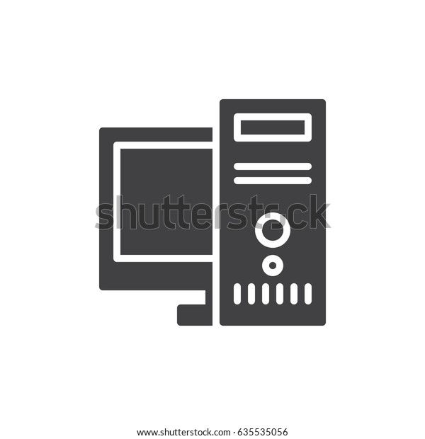 Desktop Computer Workstation Icon Vector Filled Stock Vector (Royalty ... Desktop Computer Workstation Icon Vector Filled Stock Vector (Royalty ...