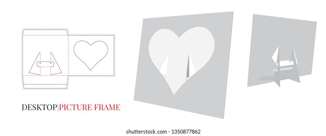 Desktop Heart Frame Template Picture Frame Stock Vector (Royalty Free ...