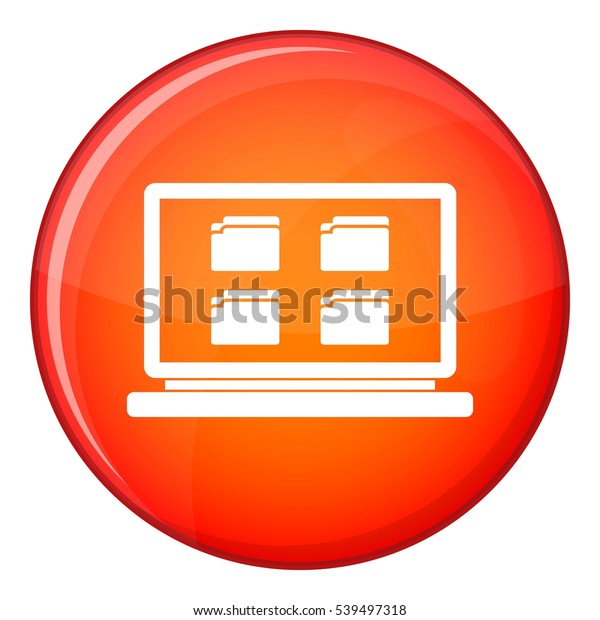 Desktop Icon Red Circle Isolated On Stock Vector (Royalty Free ...