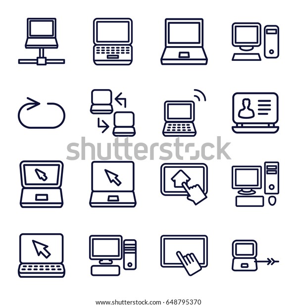 Desktop Icons Set Set 16 Desktop Stock Vector (Royalty Free) 648795370