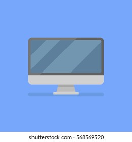 Desktop Personal Computer Isolated On Blue Stock Vector (Royalty Free ...