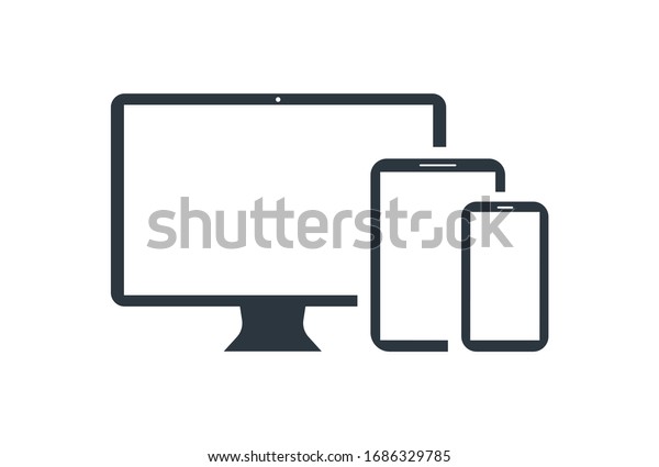 Desktop Phone Tablet Icon Vector Stock Vector (Royalty Free) 1686329785 ...