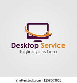 Desktop Service Logo Template Design: vector de stock (libre de ...
