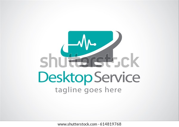 Desktop Service Logo Template Design Stock Vector (Royalty Free) 614819768
