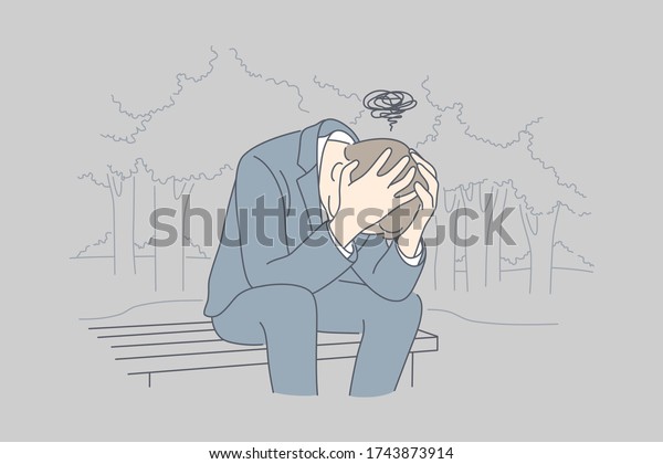 Despair Frustration Depression Business Concept Desperate Stock Vector ...