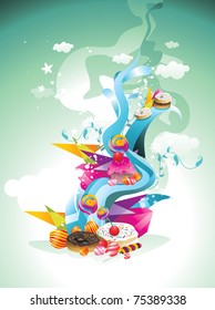 Dessert Abstract Vector Illustration Stock Vector (Royalty Free ...