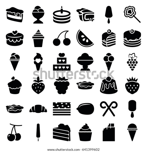 Dessert Icons Set Set 36 Dessert Stock Vector (Royalty Free) 641399602