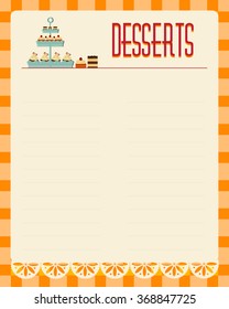 Desserts Blank Menu Template Retro Style Stock Vector (Royalty Free ...