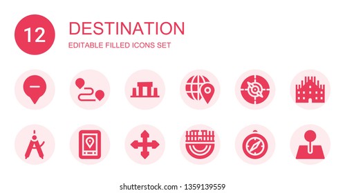 Destination Icon Set Collection 12 Filled Stock Vector (Royalty Free ...