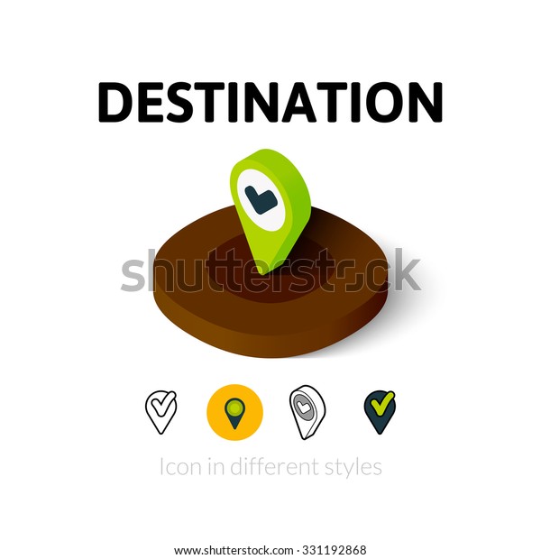 Destination Icon Vector Symbol Flat Outline Stock Vector (Royalty Free ...