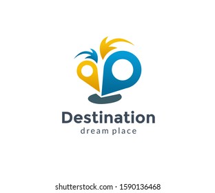 Destination Logo Design Vector Illustration Stock Vector (Royalty Free ...
