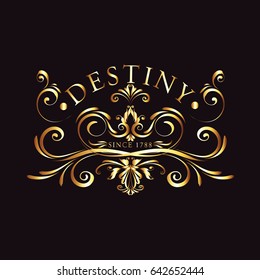 Destiny Vintage Logo Gold Vector Stock Vector (Royalty Free) 642652444 ...