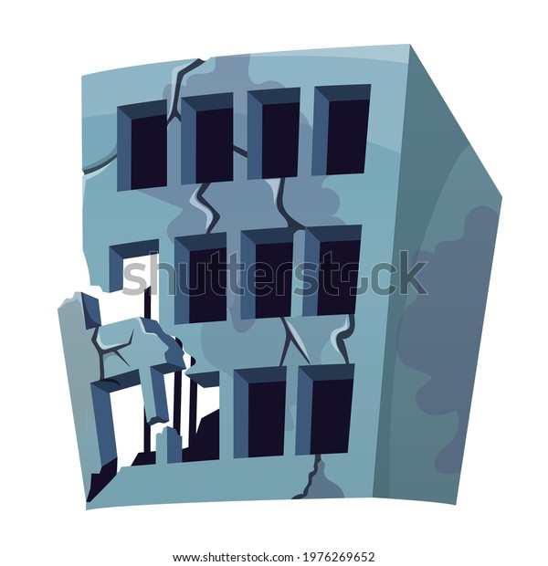 Destroyed Building After Earthquake Storm Tornado Stock Vector (Royalty ...