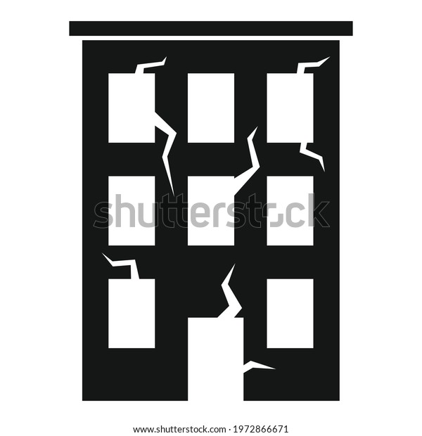 Destroyed Building Icon Simple Illustration Destroyed Stock Vector ...