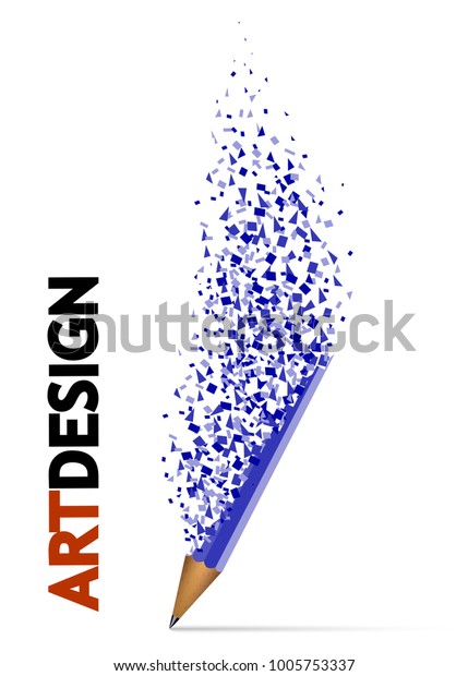 Destroyed Pencil Presents Concept Art Design Stock Vector (Royalty Free ...