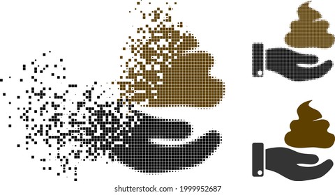 Destructed Pixelated Hand Give Shit Icon Stock Vector (Royalty Free ...