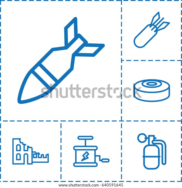 Destruction Icon Set 6 Destruction Outline Stock Vector (Royalty Free ...