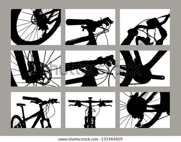 Detail Bicycle Parts Stock Vector (Royalty Free) 131484809