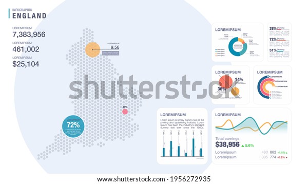Detail Infographic Vector Illustration Map England Stock Vector ...