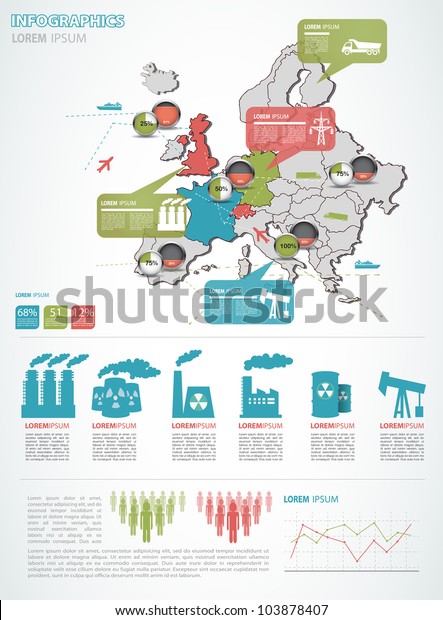 Detail Infographic Vector Illustration Map Europe Stock Vector (Royalty ...