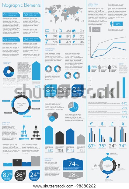 Detail Infographic Vector Illustration World Map Stock Vector (Royalty ...