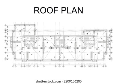 Detailed Architectural Plan Multistory House Roof Stock Vector (Royalty ...