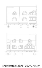 Detailed Architectural Technical Drawing Part Private Stock Vector ...