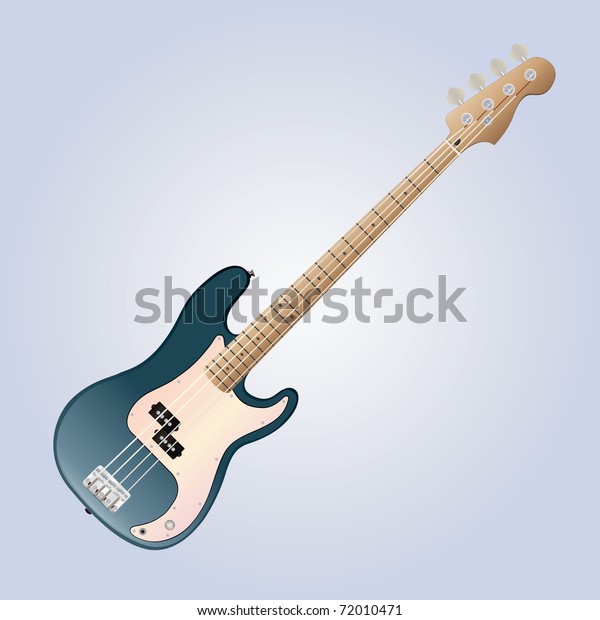 Detailed Bass Guitar Vector Stock Vector (Royalty Free) 72010471 ...