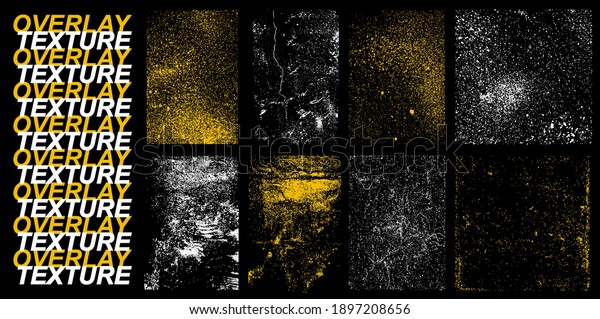 Detailed Collection Overlays Texture Effects Damage Stock Vector ...