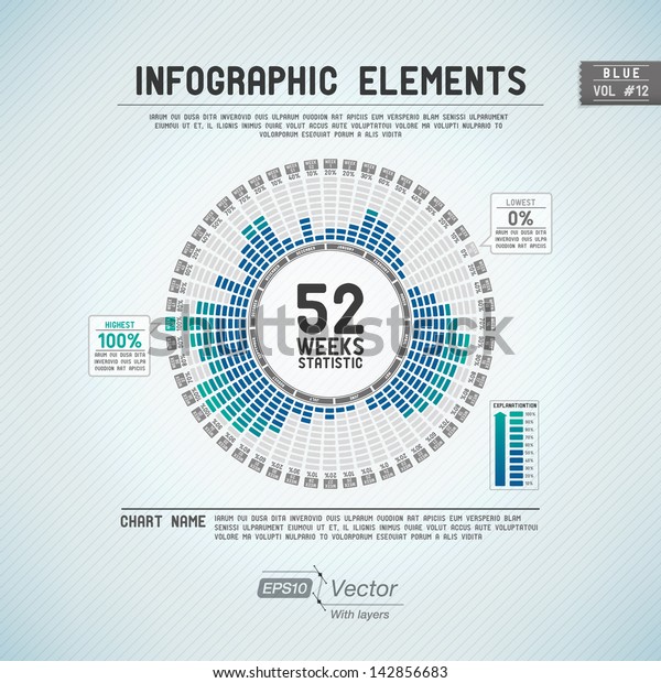 Detailed Colorful Infographic Elements 52 Weeks Stock Vector (Royalty ...