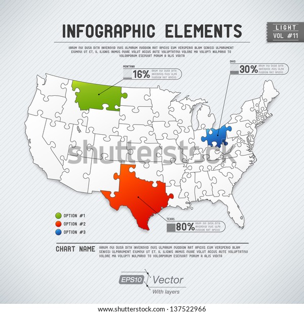Detailed Colorful Infographic Elements One Stateone Stock Vector ...