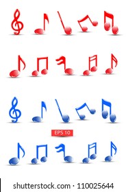 Detailed Colorful Musical Notes Vectorhigh Quality Stock Vector ...