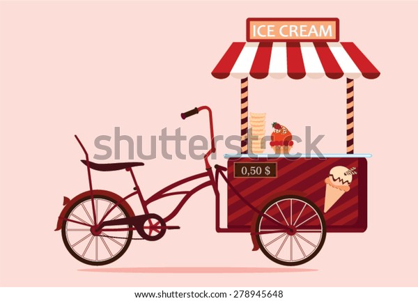 Detailed Creative Vector Ice Cream Bicycle Stock Vector (Royalty Free ...