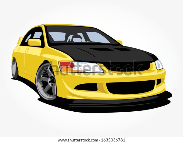 Detailed Custom Car Cartoon Vector Illustration Stock Vector (Royalty ...