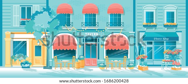 Detailed Facade Bright Architecture Building Decorative Stock Vector ...
