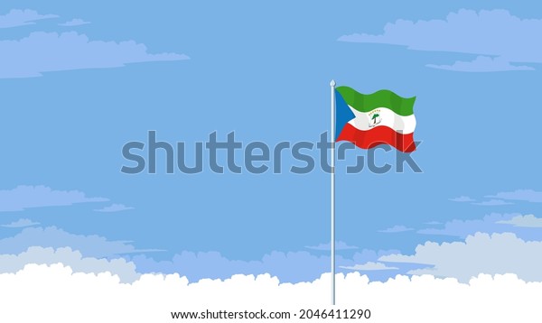 Detailed Flat Vector Illustration Flying Flag Stock Vector (Royalty ...
