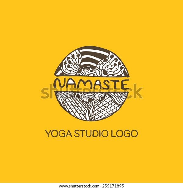 Detailed Hand Drawn Zentangle Logo Yoga Stock Vector (Royalty Free ...
