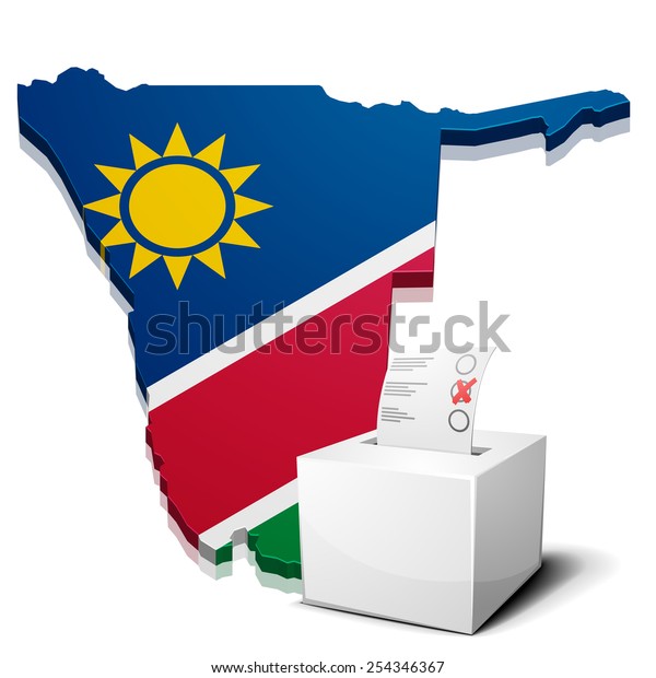 Detailed Illustration Ballotbox Front Map Namibia Stock Vector (Royalty ...